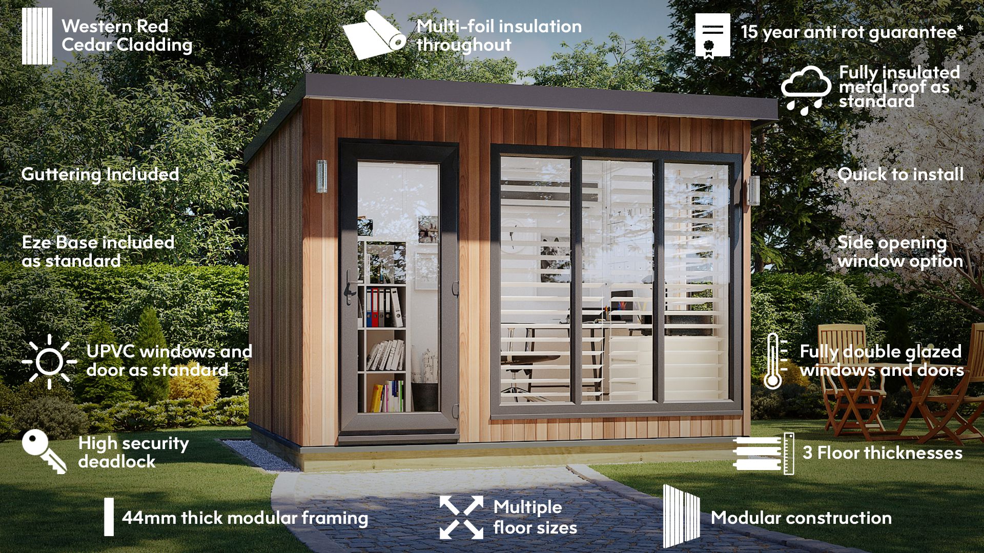 Home Office Shed | Fully Insulated My Den Cedar Garden Room